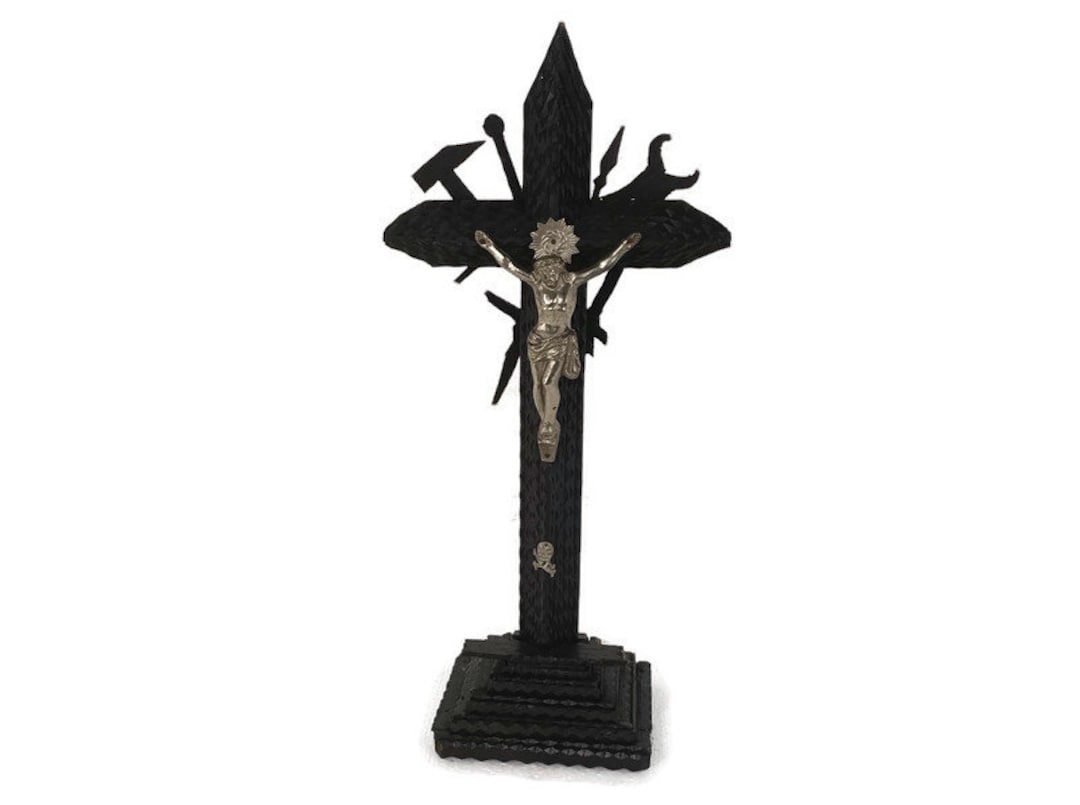 Tramp Trench Tramp Folk Art Standing Hand Carved Wooden Crucifix ...