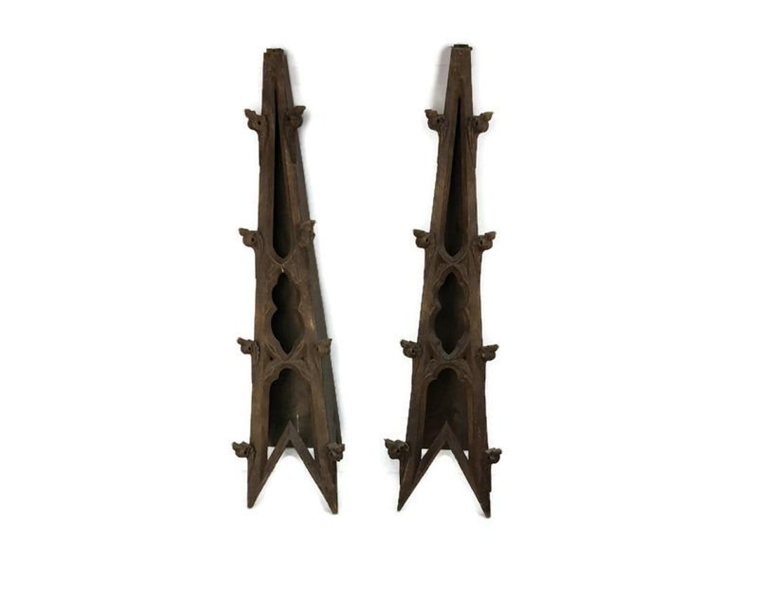Gothic Antique Architectural Reclaimed Ornamental Wooden Pinacles ...