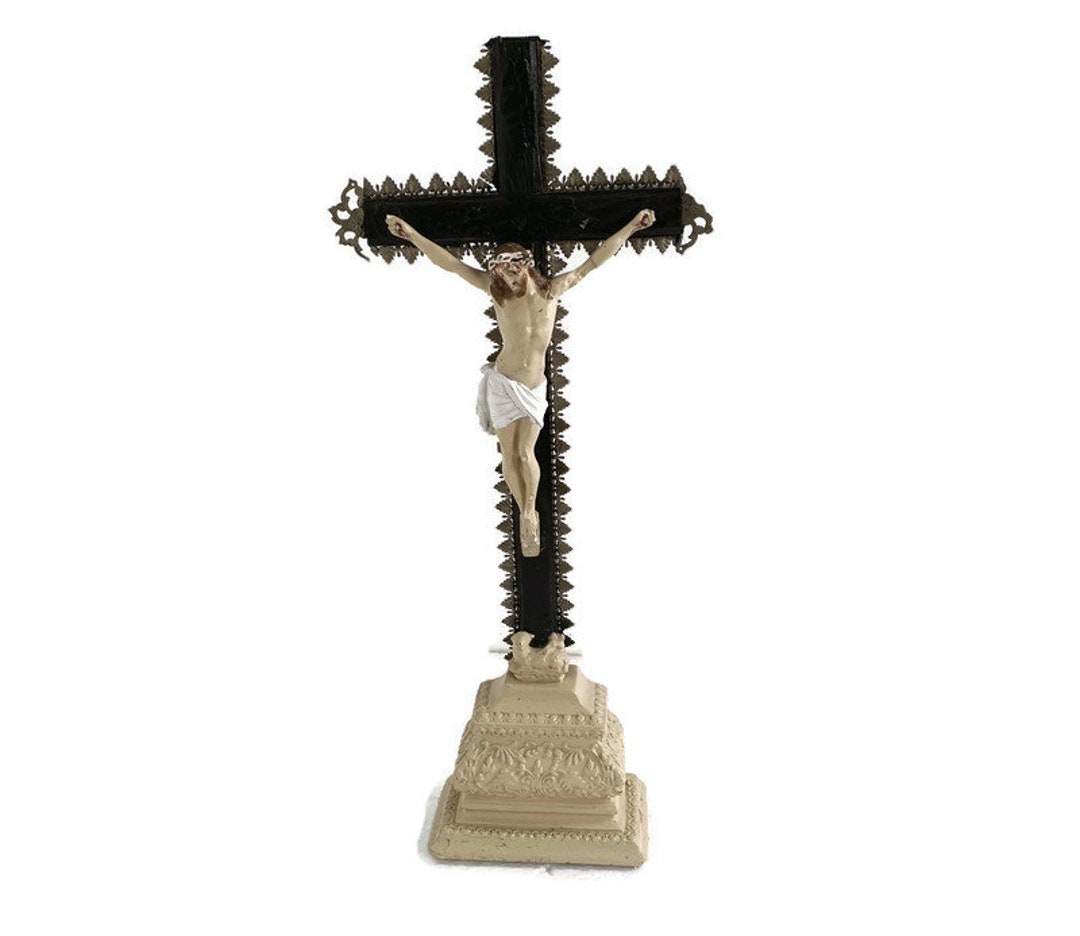 Large Standing Crucifix Table Cross Antique, Ormulu Wood Lamb of God - Etsy