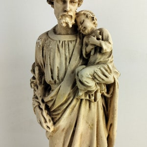 Statue Saint Joseph Protector of Homes Infant Jesus Statue Art Deco ...