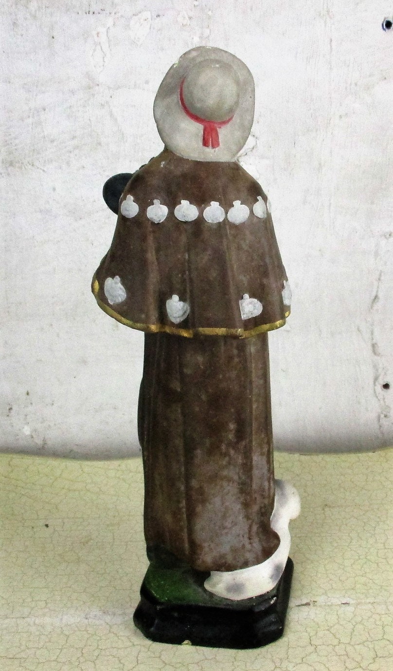 Antique Statue Saint Roch Rocco Plaster Patron of Dogs | Etsy