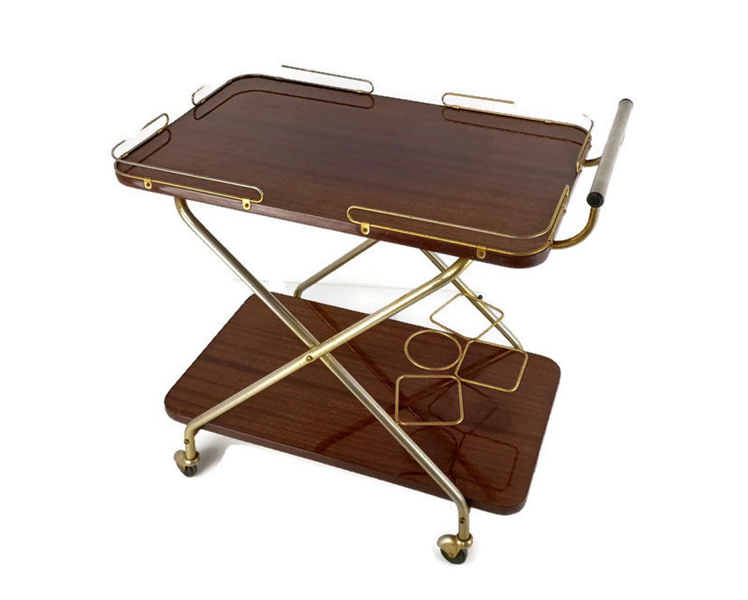 Foldable Bar Cocktail Tea Entertainment Cart Trolley Kitchen Island ...