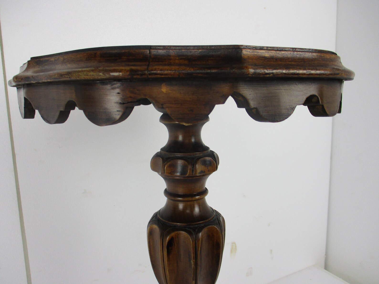 XL Wooden Pillar Pedestal Display Side Occasional Table Bonsai Plant ...
