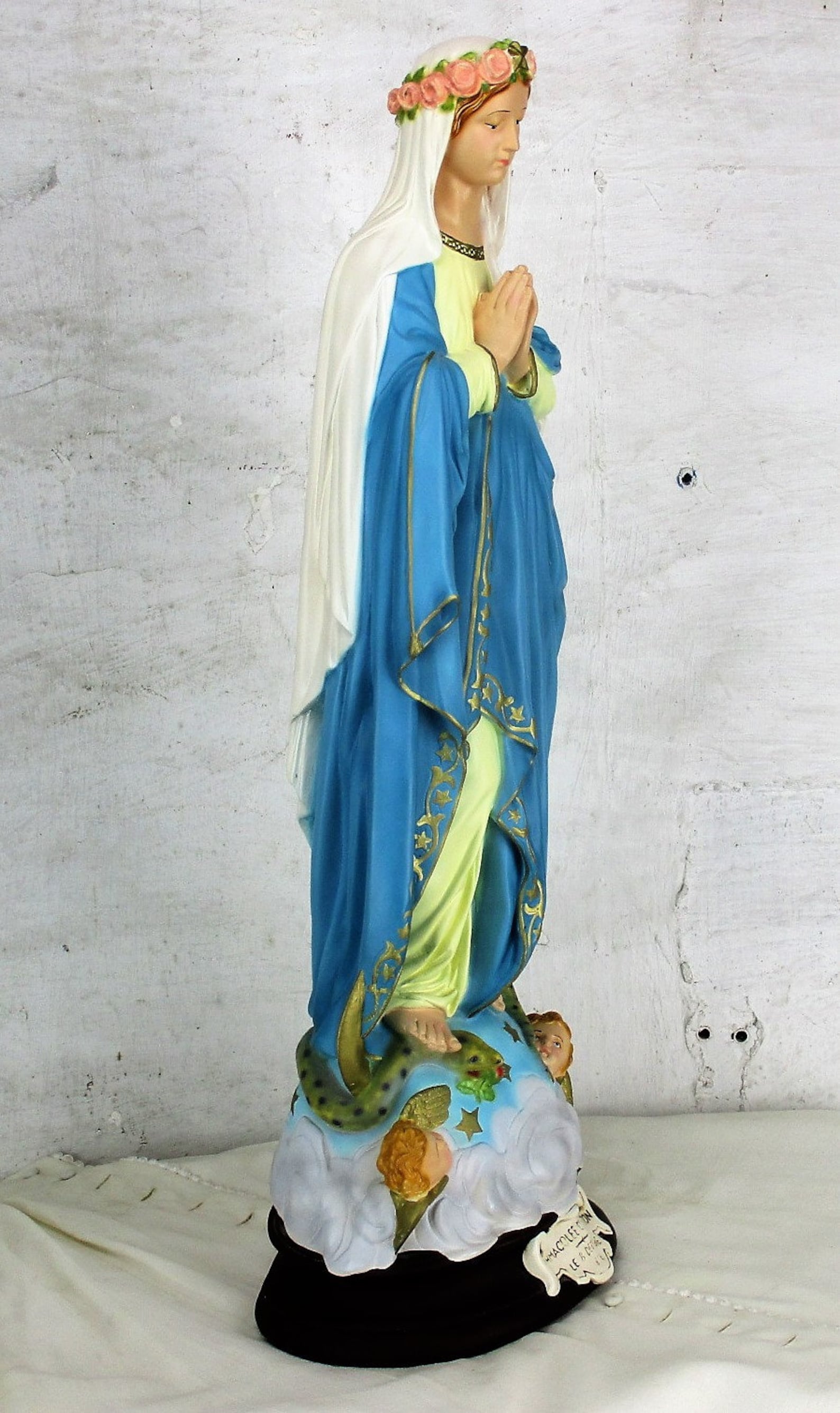 XL Statue Our Lady of Immaculate Conception Treading on Snake - Etsy ...