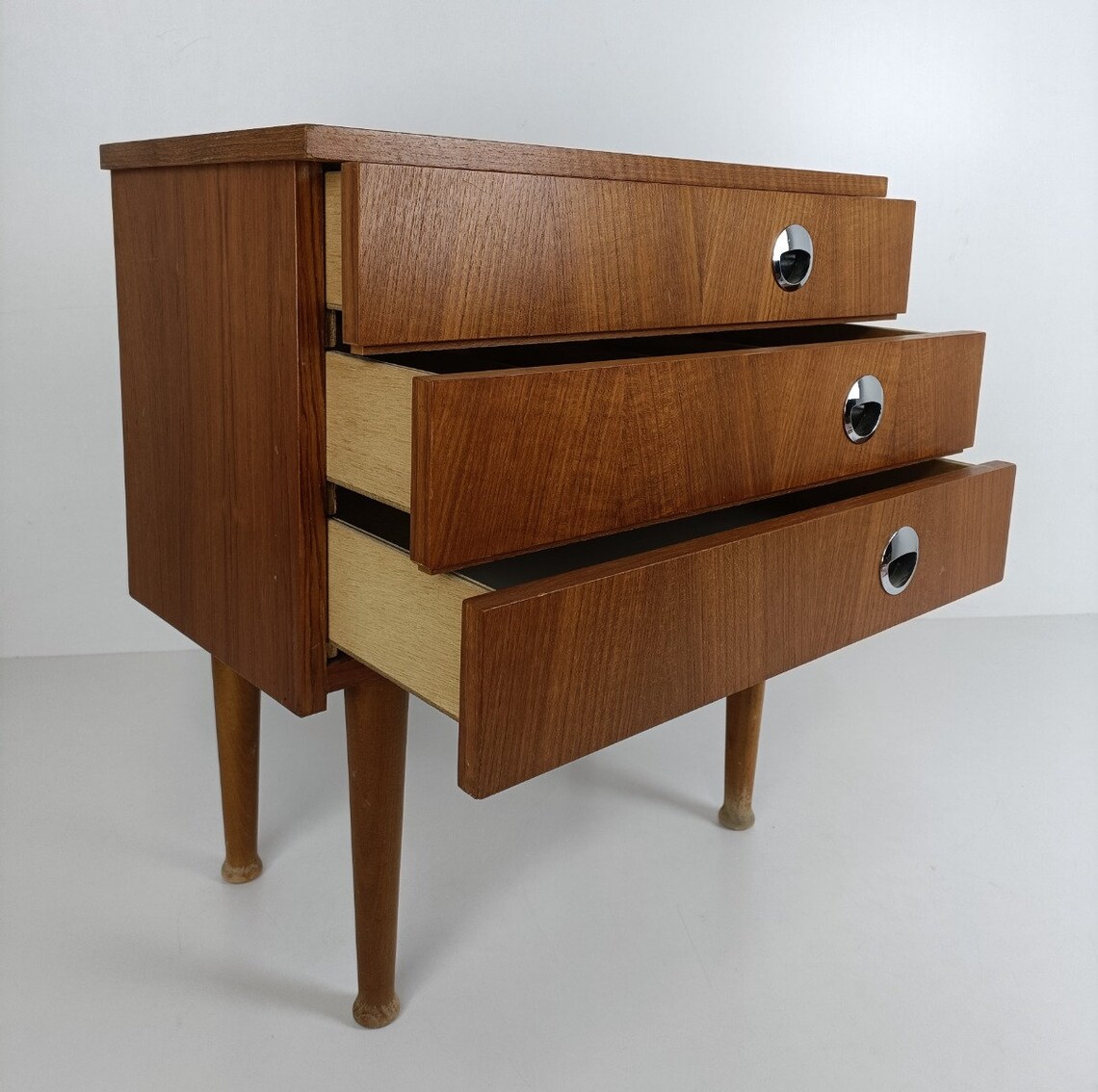 Wooden Wood Nightstand End Table Chest of Drawers Sock Drawer Modernist ...