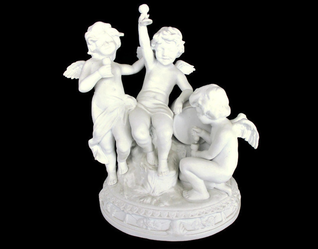 Angels Drinking Wine Celebration Porcelain Statue Figurine Marked DDR ...