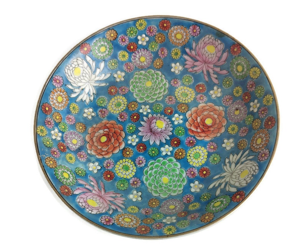 Small Emaux De Longwy French Enamel Centerpiece Dish Charger Plate Hand ...