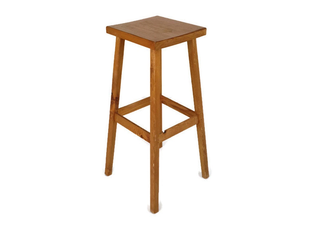 Vintage Pine Wood Pedestal Display Table Plant Stand Bonsai Stand ...