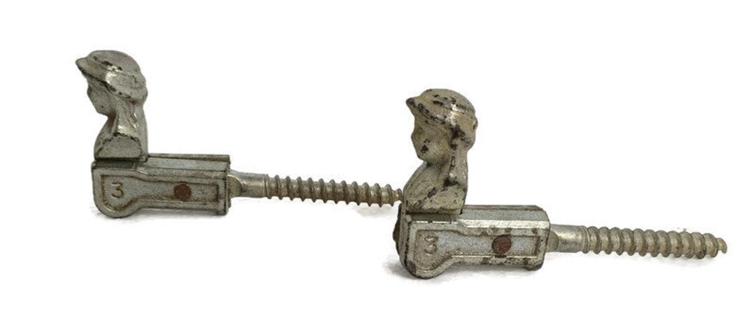 Pair Antique Cast Iron Window Shutters Stoppers Figurines - Etsy