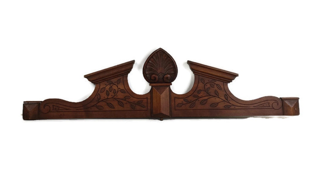 Antique Pediment Hand Carved Wooden Over Door Architectural Reclaimed ...