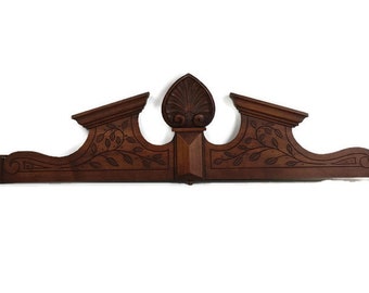 Beautifull Antique Carved Wood Pediment/ Gold Gilded/ Hand Carved ...