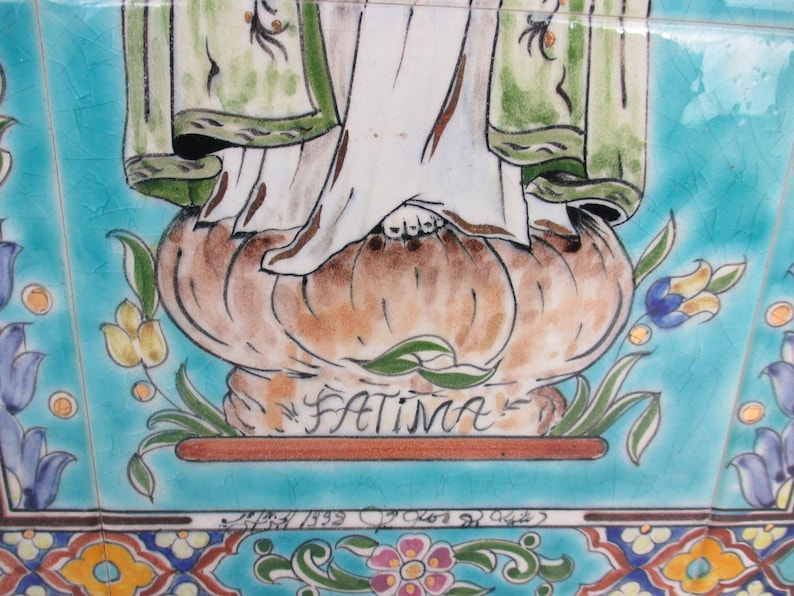 Our Lady Fatima Vintage Tiles Mural Tableaux Portugal Beautiful Rare ...