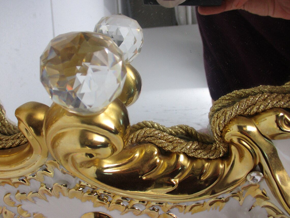 Large Capodimonte Mirror Vanity Boudoir Rococo Ceramic Putti | Etsy