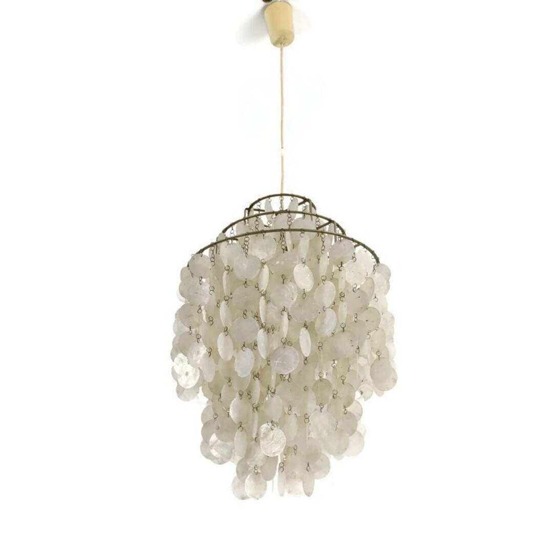 Vintage Verner Panton Chandelier Fun for Lueben Mother of Pearl Shell ...