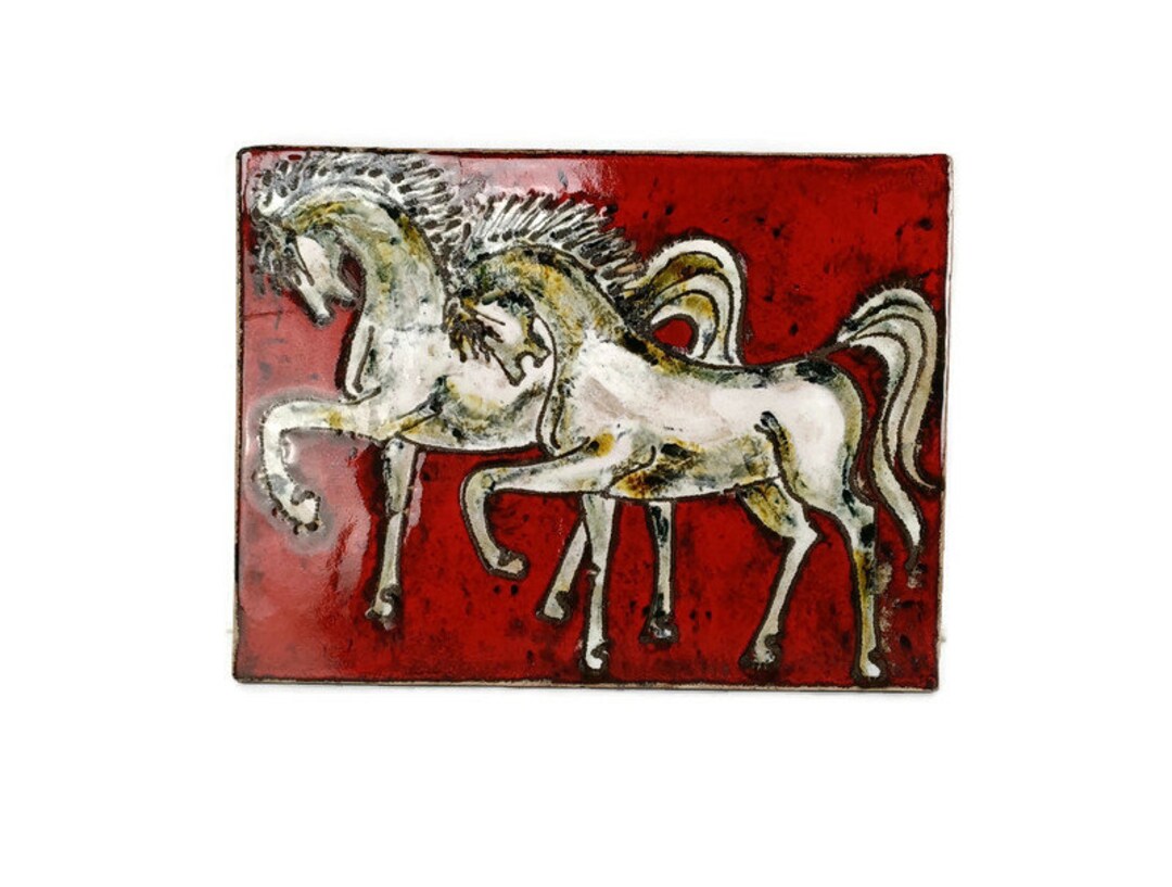 Ruscha Horses Fat Lava Germany Space Age Pop Art Psychedelic Wall Tile ...