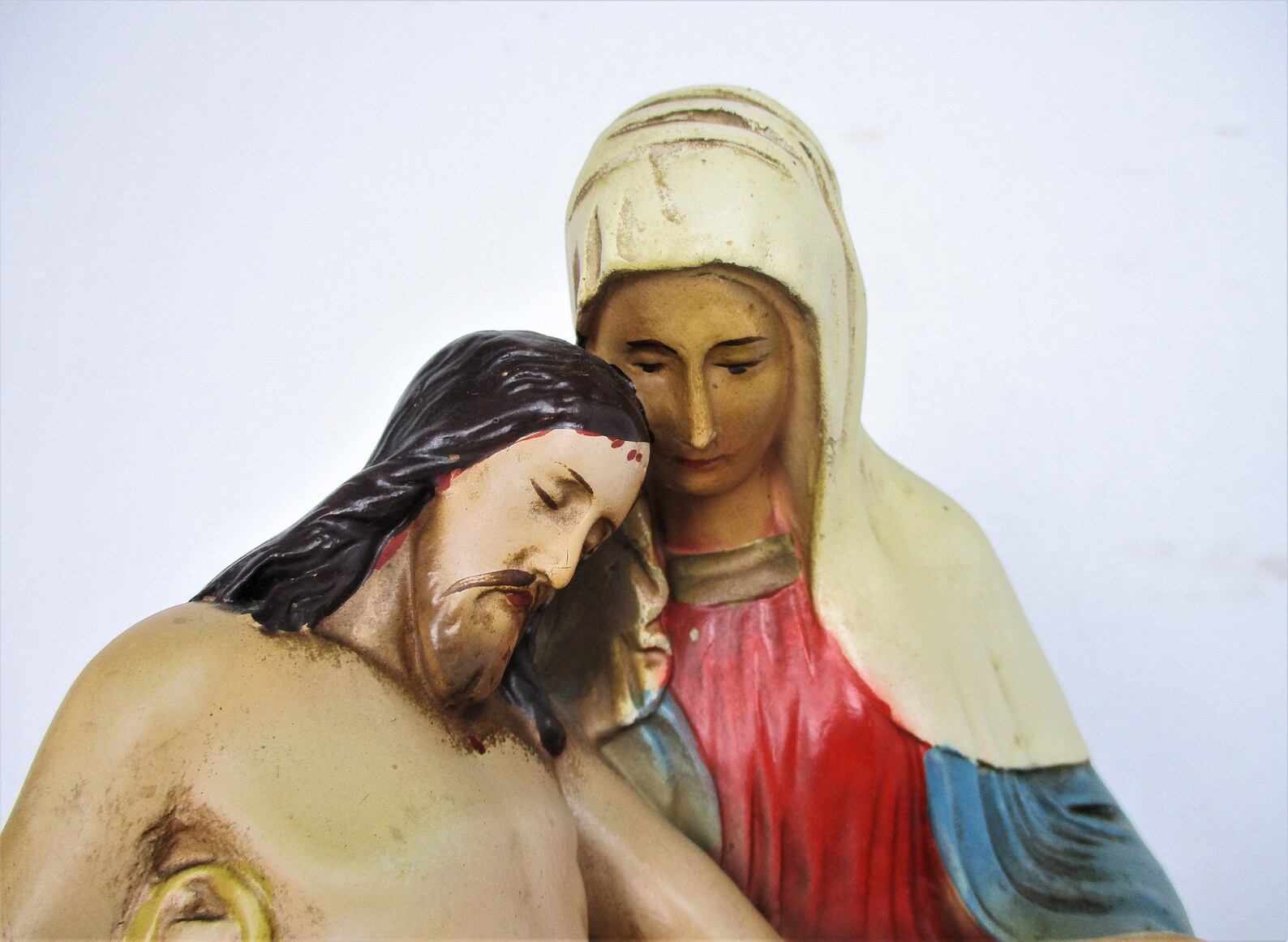 Polychrome Statue Pieta Plaster Jesus Christ Virgin Mary Holy - Etsy