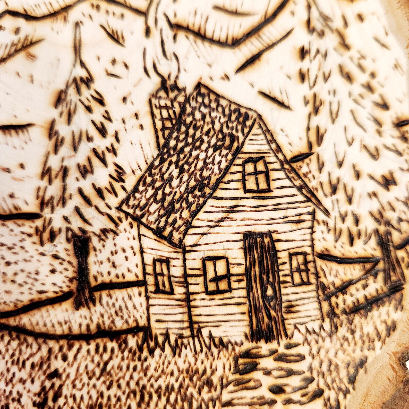 Fairy Tale Cottage Fairy Cottage Pyrography Folk Art - Etsy