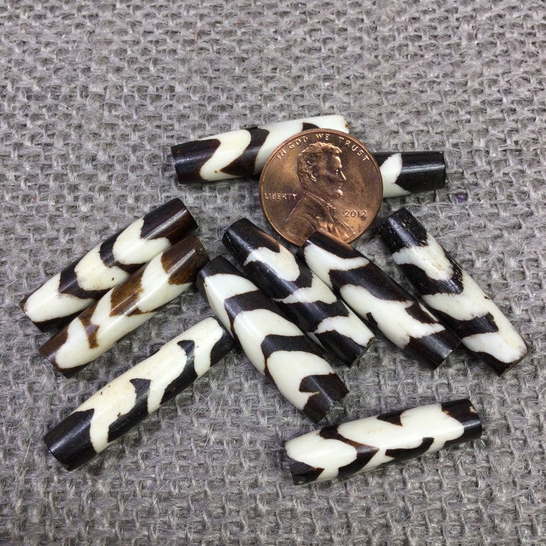 10 Kenya Batik Bone Beads Hair Pipe Beads AFRICAN Trade - Etsy