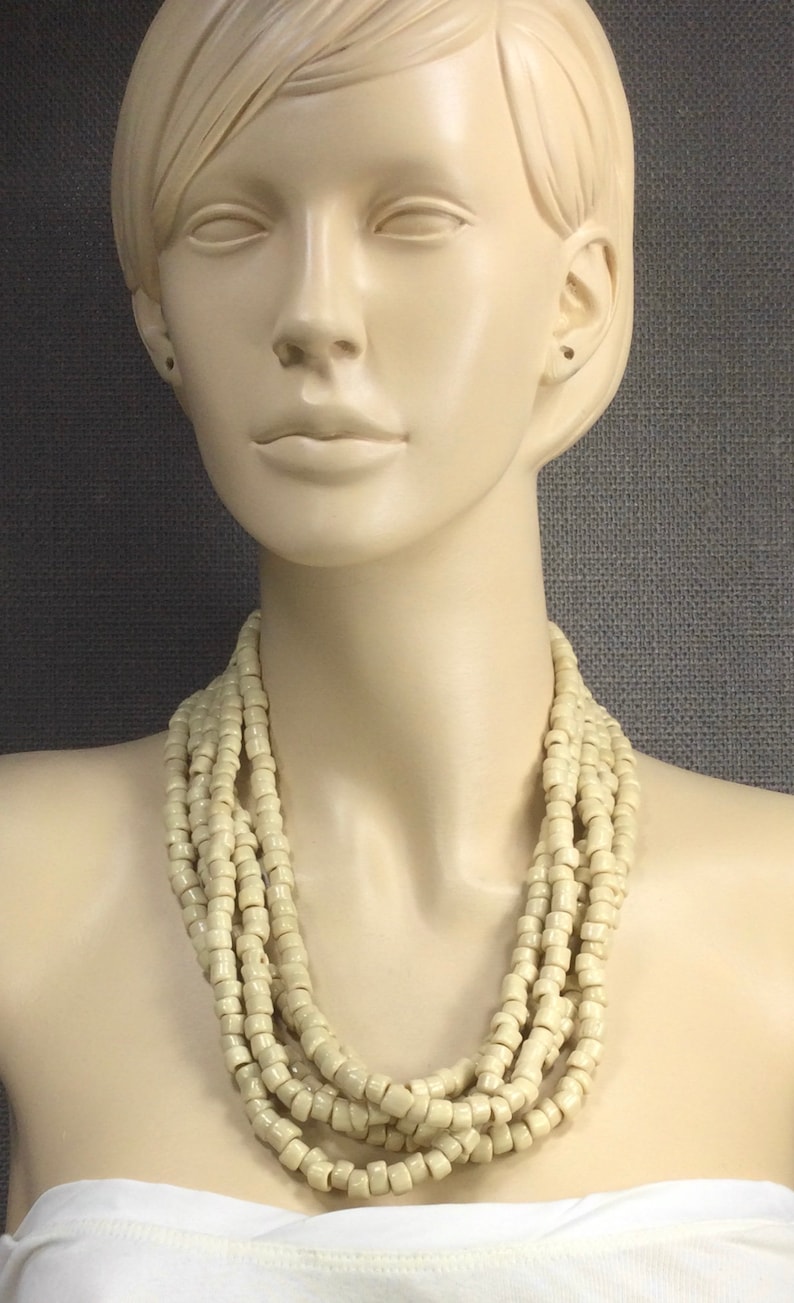 Glass Ivory Tone AFRICAN Trade Beads Large 9x9mm Bone Colored - Etsy