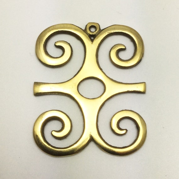 Large brass Adinkra symbol pendant African pendant symbol for | Etsy