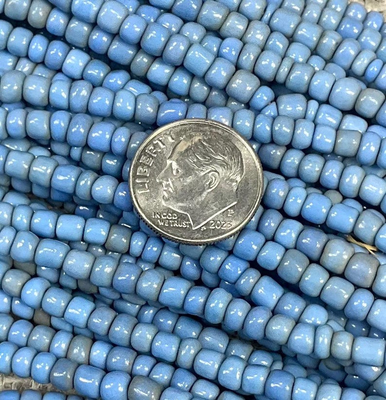 Antique Periwinkle Blue Venetian Glass Maasai Beads: 20