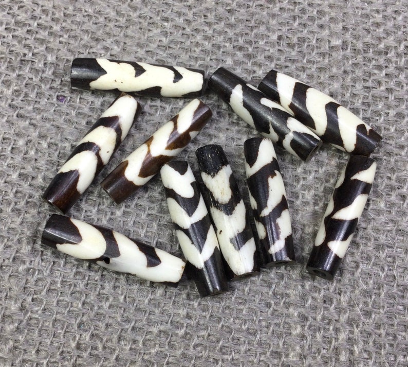 10 Kenya Batik Bone Beads Hair Pipe Beads AFRICAN Trade - Etsy