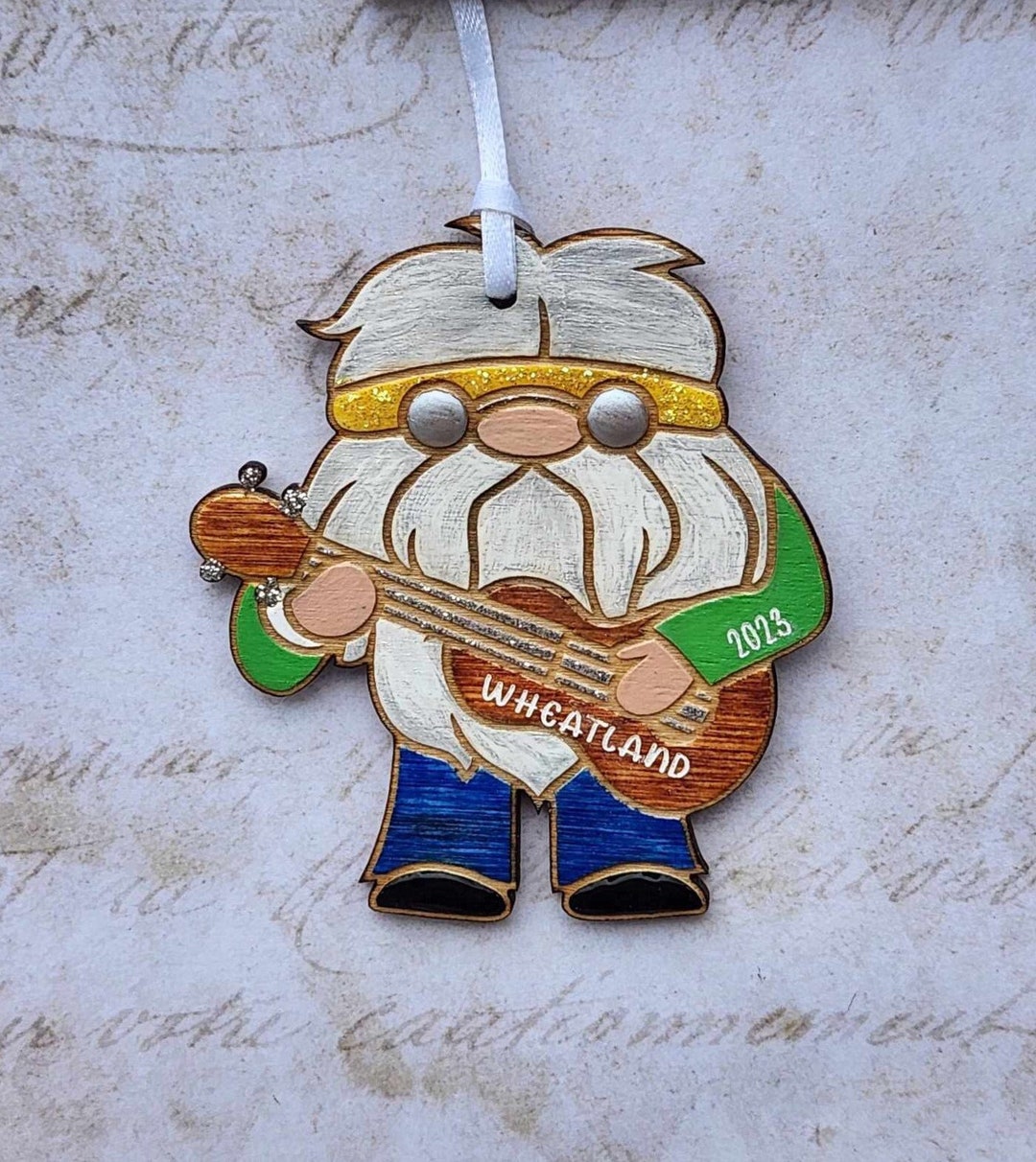 Hippie Gnome Guy Guitar Player Personalized Christmas Tree - Etsy