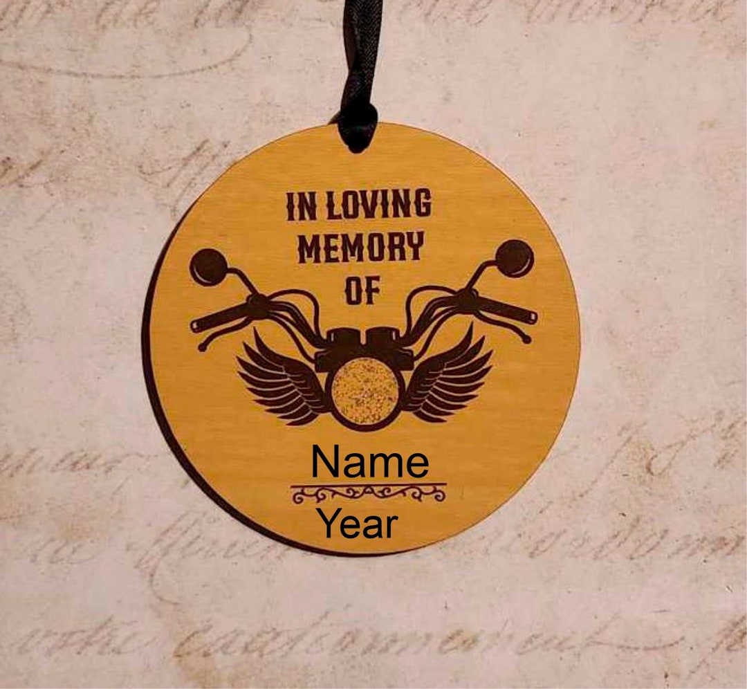 Memorial Motorcycle - Personalized Christmas Ornament, in Memory Of ...