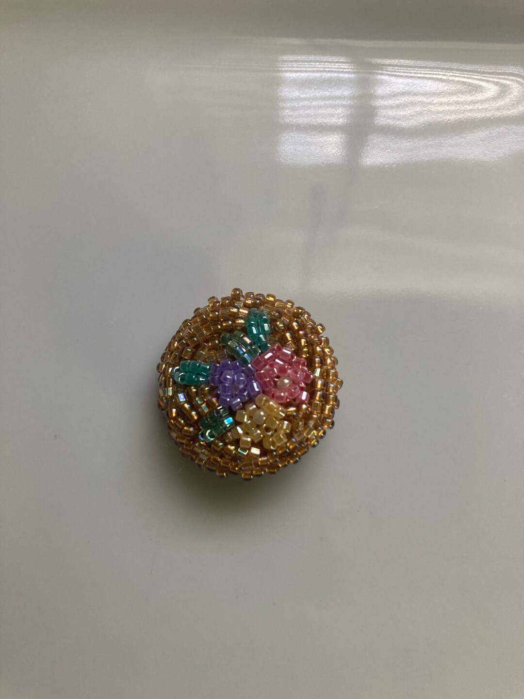 Puffed Beaded Abstract Roses Shank Button - Etsy