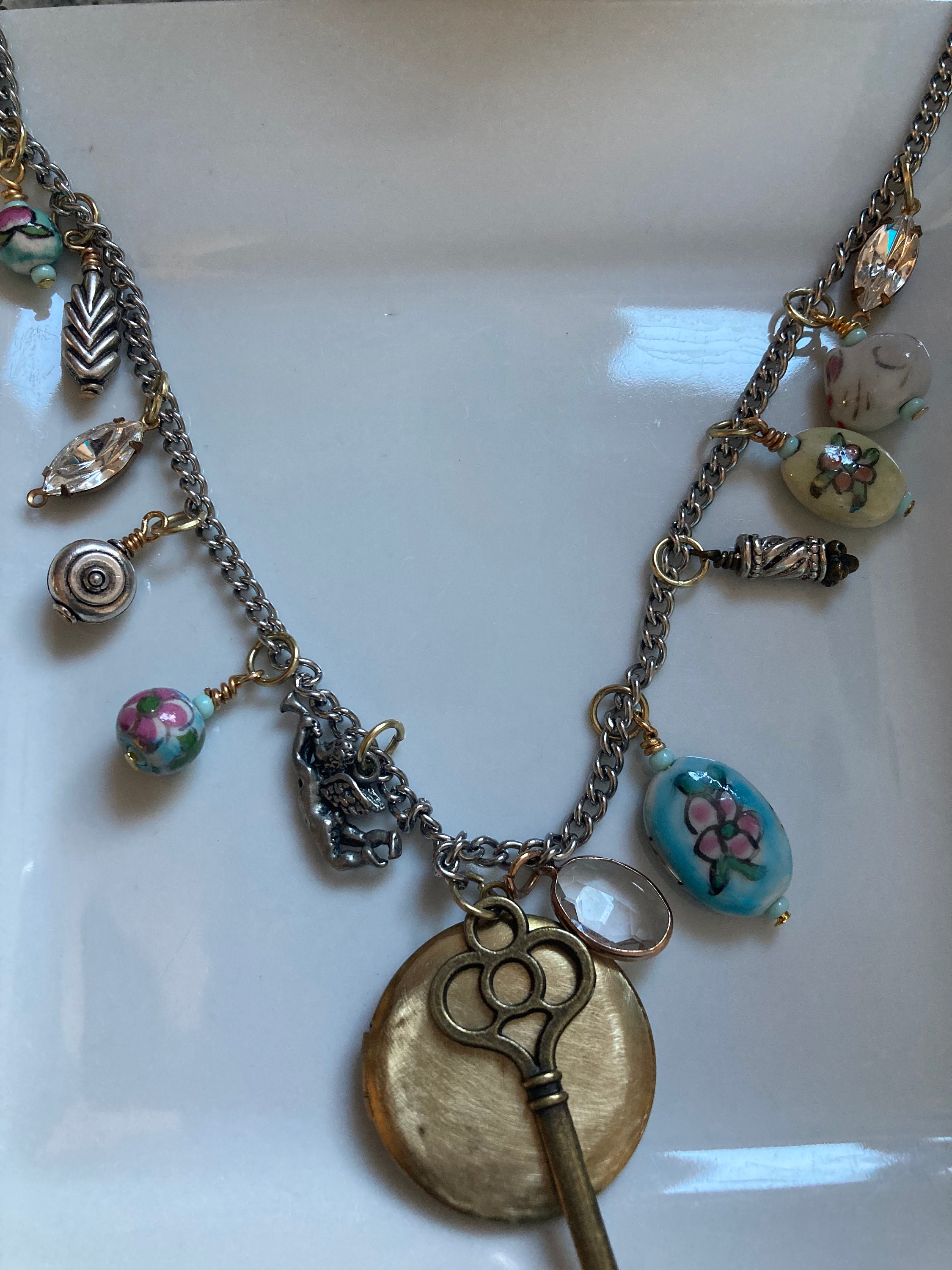 Trinket Necklace Mixed Metals - Etsy