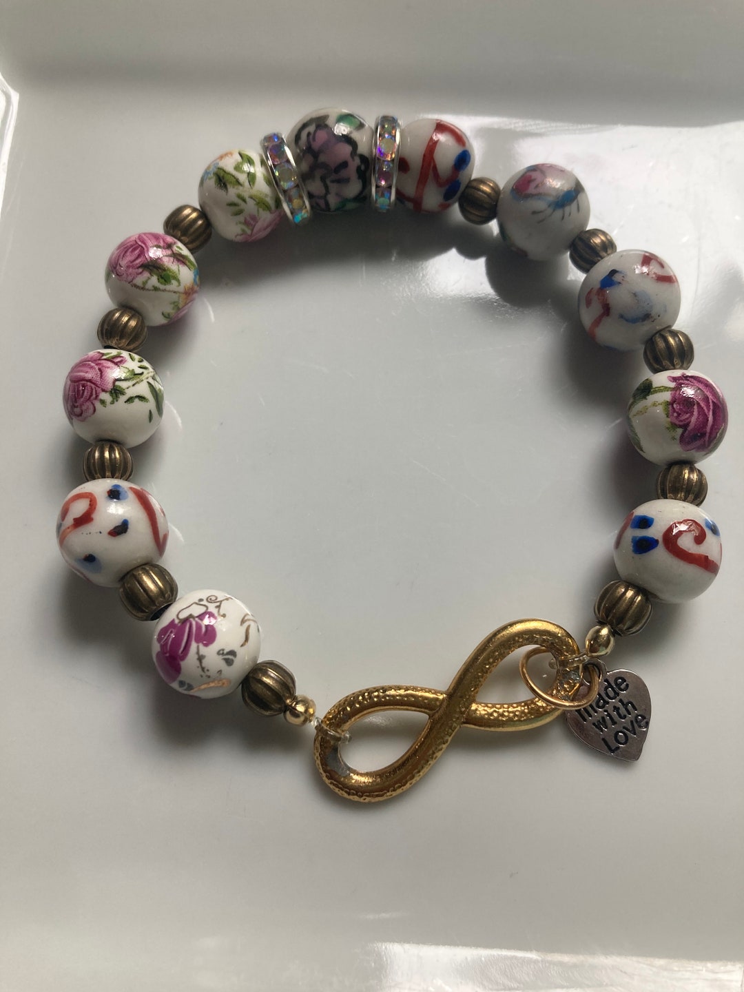 Ceramic/porcelain Infinity Link Bracelet - Etsy