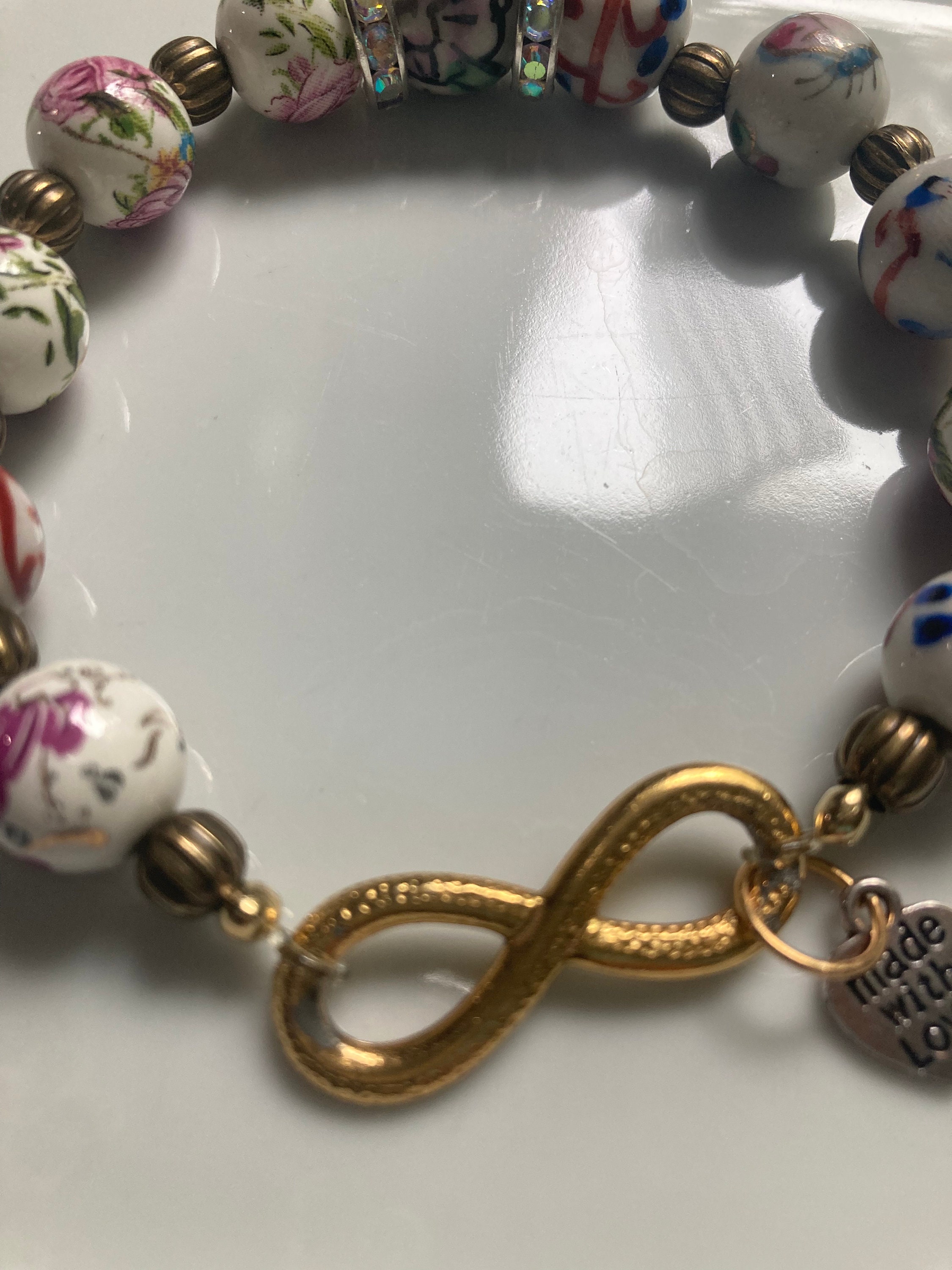 Ceramic/porcelain Infinity Link Bracelet - Etsy