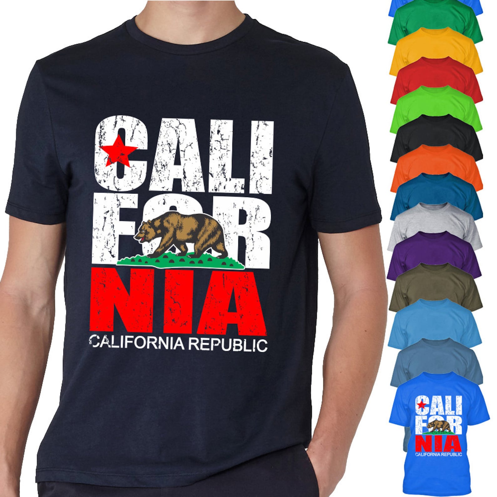 CALIFORNIA REPUBLIC Mens Tshirt Vintage California Tee Shirt - Etsy