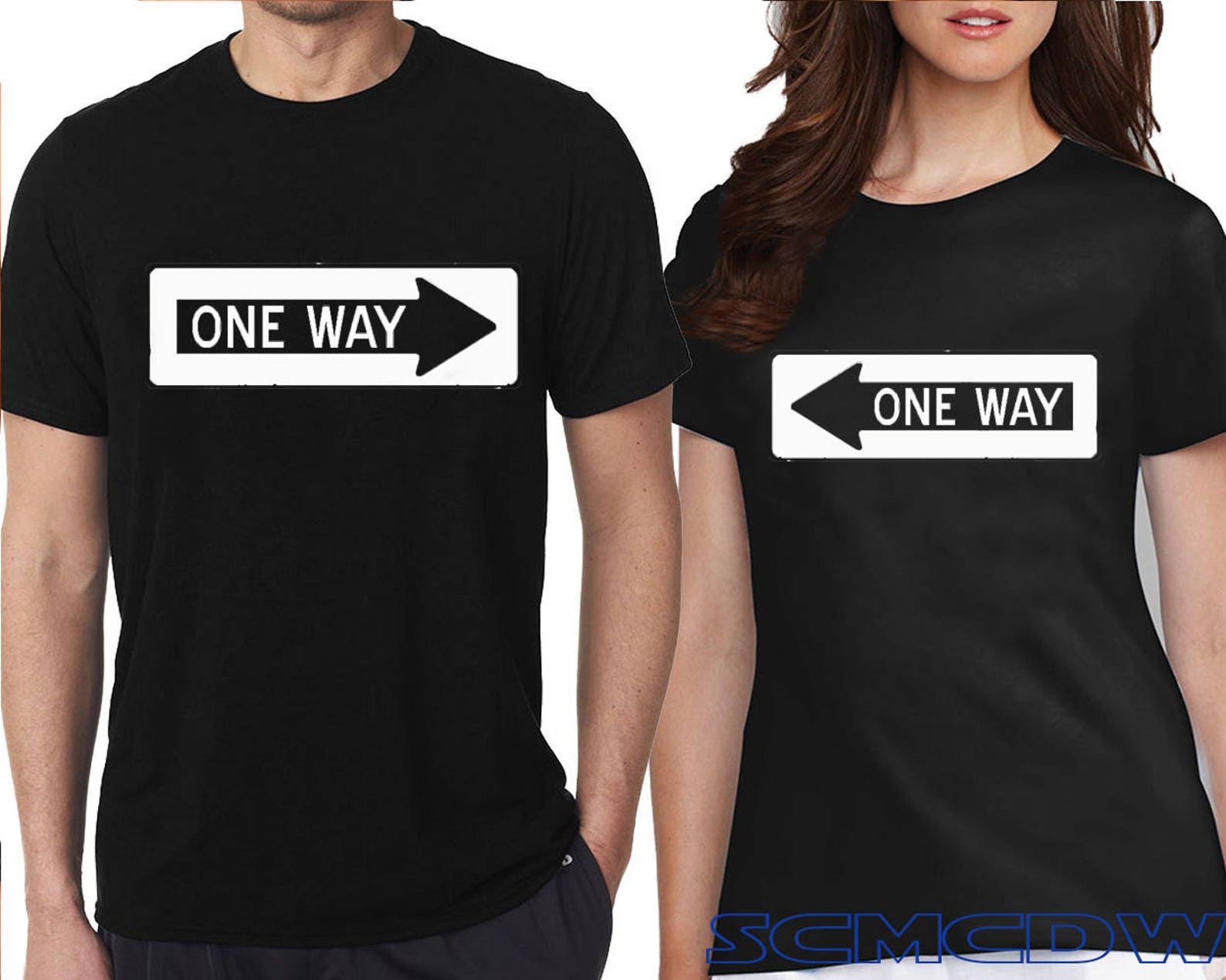 Couple Tshirt One Way Valentines Couple Tee Shirt Traffic Sign | Etsy