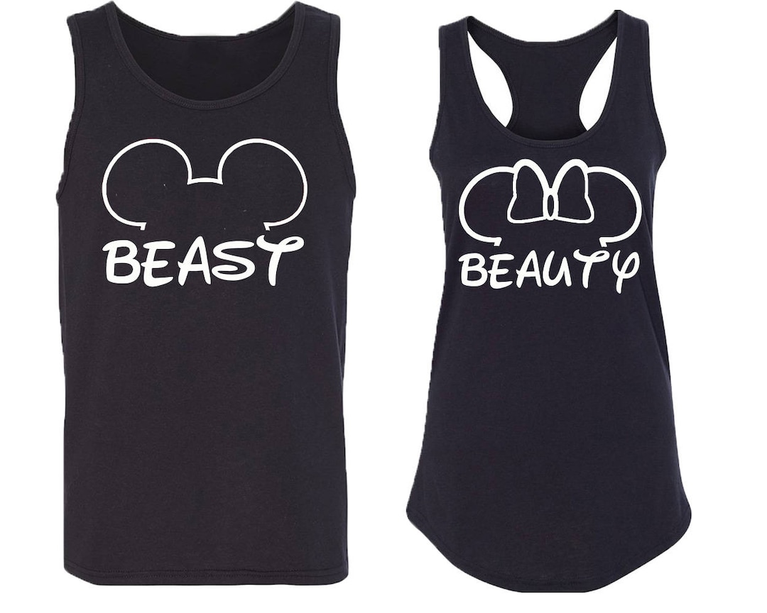 Beauty and Beast Couple Tank Tops: Matching Mouse Ears Tees - Etsy