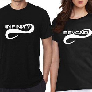 To INFINITY and BEYOND Couple Matching Tshirt WHITE Valentines Couple ...