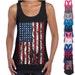American Flag Distressed Lady TANK TOP Patriotic Tattered | Etsy