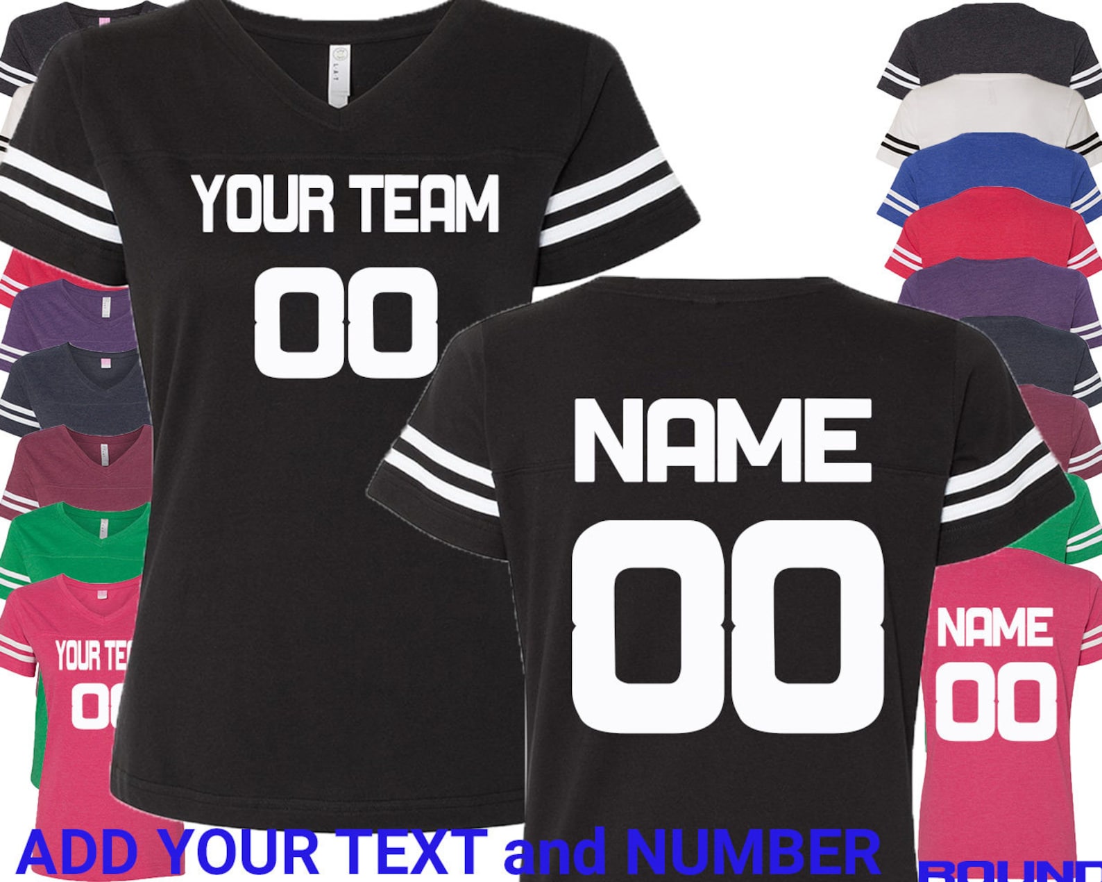 Customized Team Number JERSEYS WOMAN Personalize Name Number - Etsy