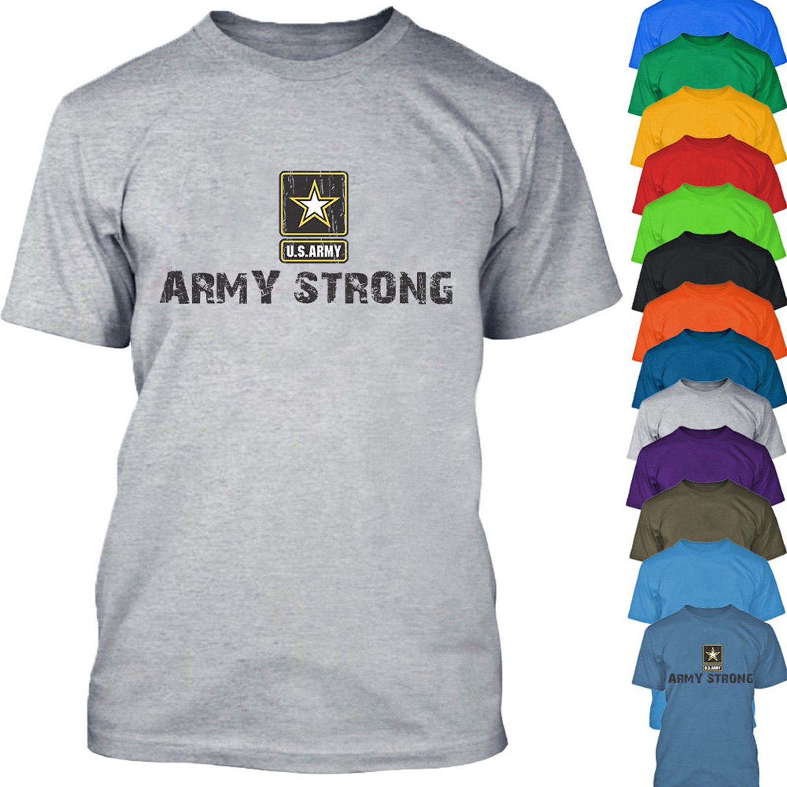 ARMY STRONG Star Logo TSHIRT America United State of Amarica Military ...