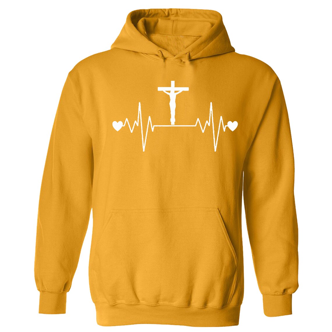 JESUS Heart Beat HOODIE Sweatshirt Christian Religious Faith Disciple ...