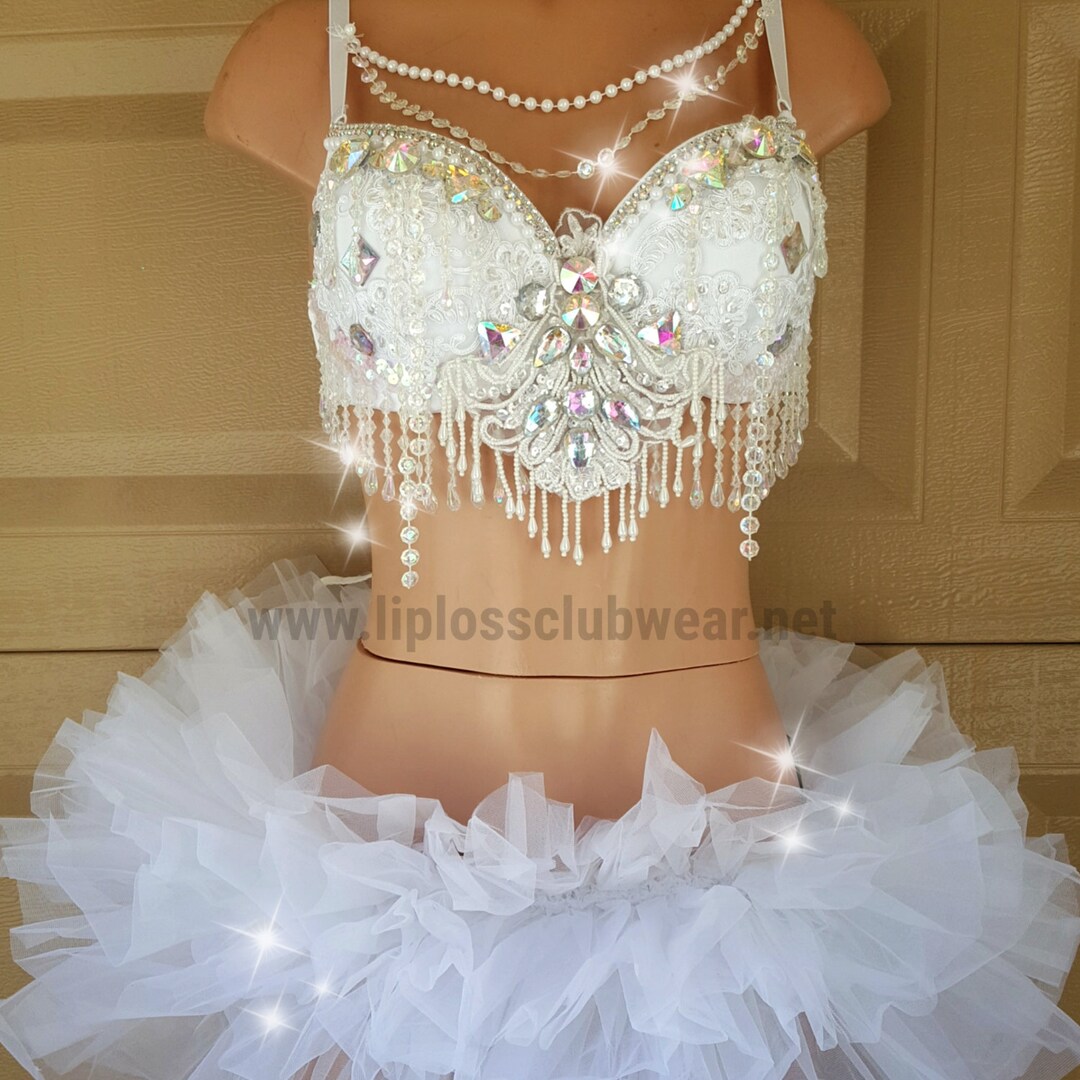 White Ice Queen Costume With Tutu Rave Wearbachelorette EDM - Etsy