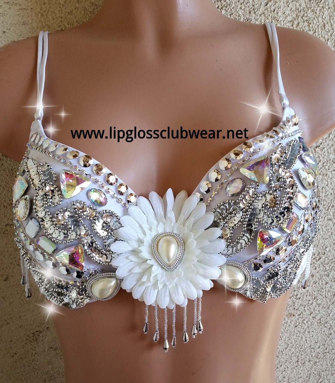 Crystal Rhinestone Rave Bra Edc Bra Dancewear Custom Bra Etsy