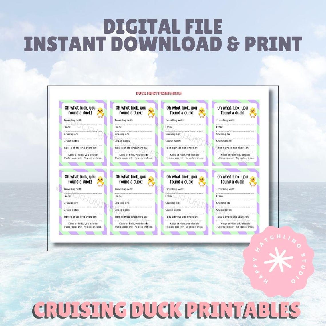Printable Cruise Duck Tag: Rubber Duck Hiding Label (PDF) - Etsy