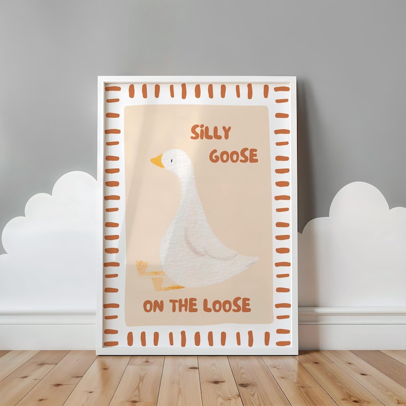 Silly Goose Nursery Art Print: Playroom Decor (digital Download) - Etsy
