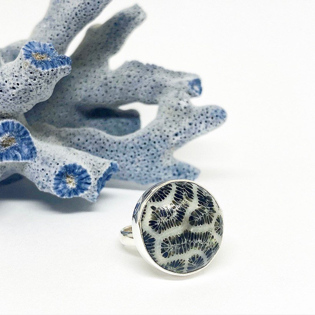 Fossilized Coral Ring - Etsy