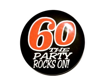 60th Birthday Party Button 60 Year Old I'm Not 60 2 1/4 - Etsy