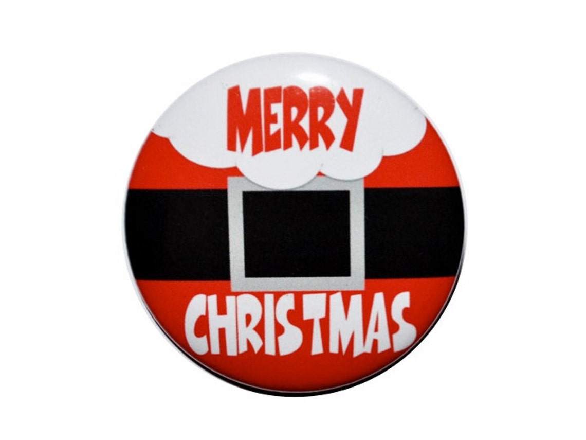 Merry Christmas Santa Claus Button Christmas Pin Holiday - Etsy