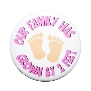 Our Family Has Grown by 2 Feet Baby Button Newborn Baby Announcement 2 ...