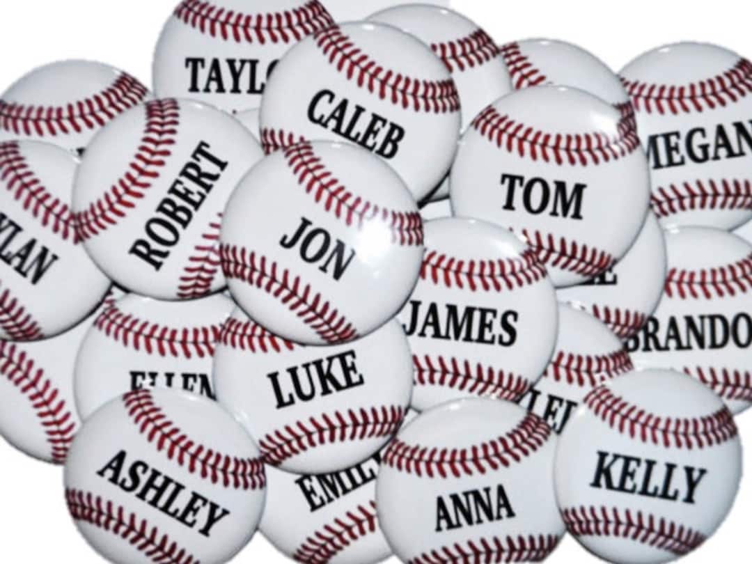 Personalized Baseball Pin, Name Tag, Name Badge, Baseball Theme ...