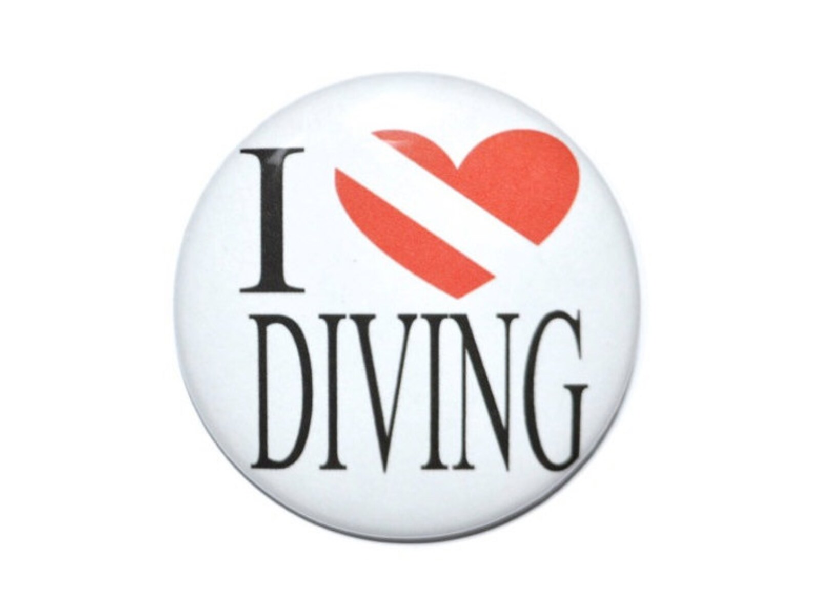 I Love Diving Scuba Diving Diver Down I Heart Diving Button | Etsy